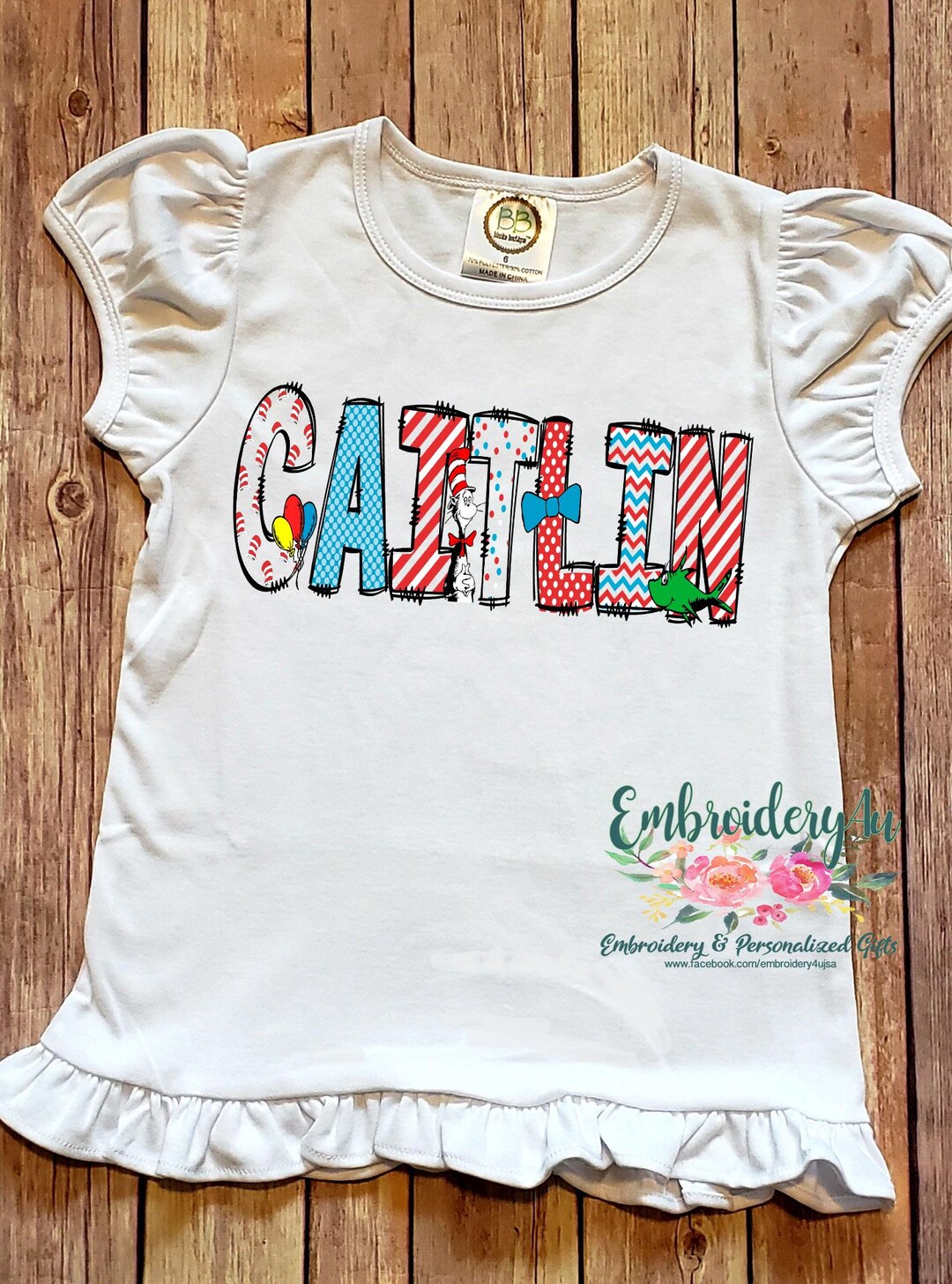 Personalized Dr Suess Doodle Letter Shirt|dr Suess Kids Shirt|national ...