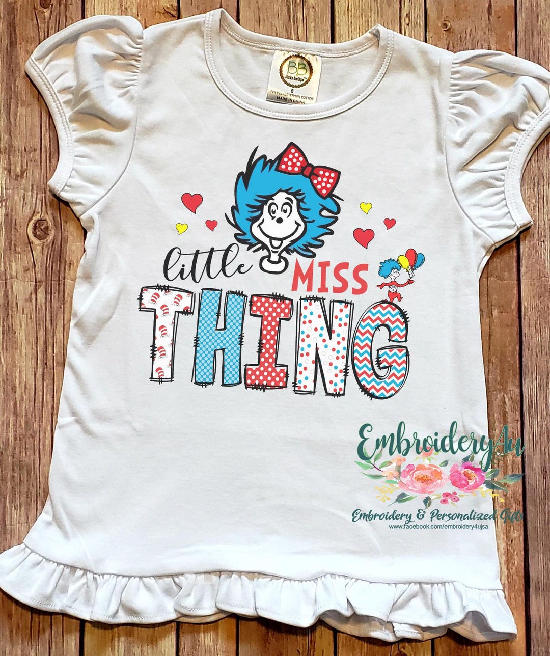 Dr Suess Little Miss Thing Shirt|girls Thing Dr Suess Shirt|national ...
