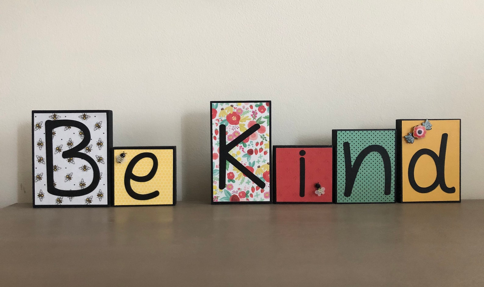 Be Kind Decorative Custom Wooden Blocks - Etsy UK