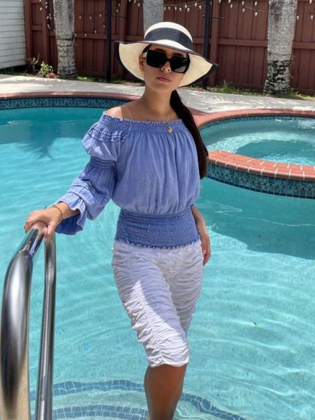 PIXY Organic Woven Cotton Ruched Nautical Crop Capri - Etsy