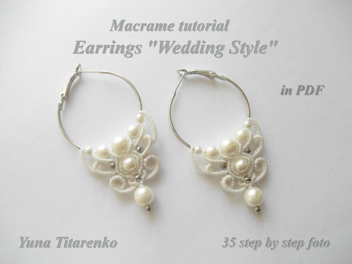 Macrame Tutorial. Earrings wedding Style - Etsy