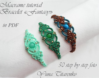 Micro Macrame Tutorial Hydrangeas Bracelet Pattern Beaded Macrame Jewelry Making DIY - Etsy