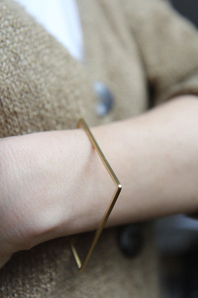 Square Modern Bangle Gold Bracelet Gold Bracelet Femme - Etsy