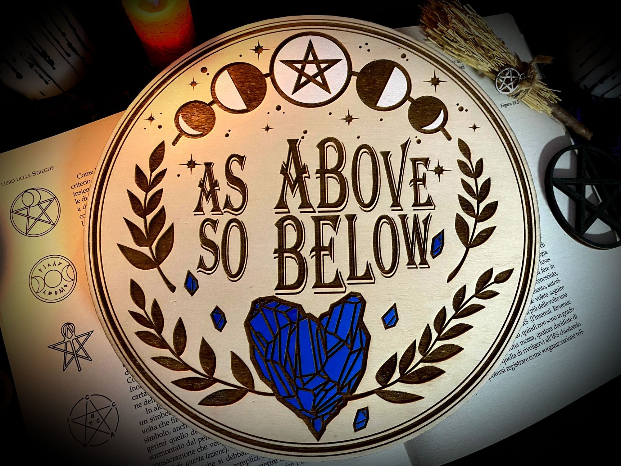 Altar Plate Laser-engraved on Poplar Wood as Above so - Etsy