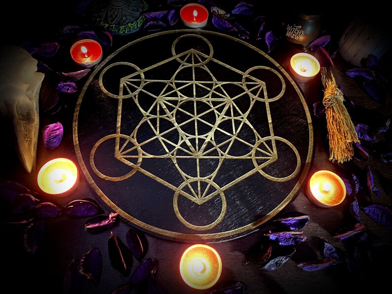 Altar Plate With Archangel Metatron Cube Paganism Religion - Etsy