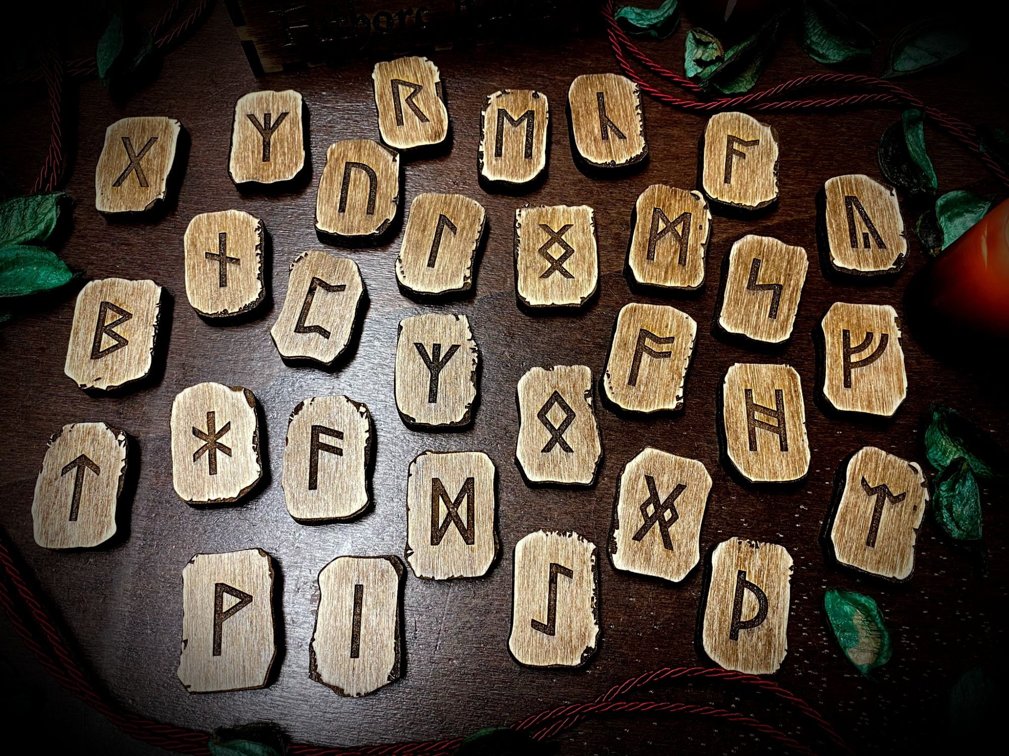Aged Anglo-saxon Futhorc Runes Set With Box Paganism Pagan - Etsy