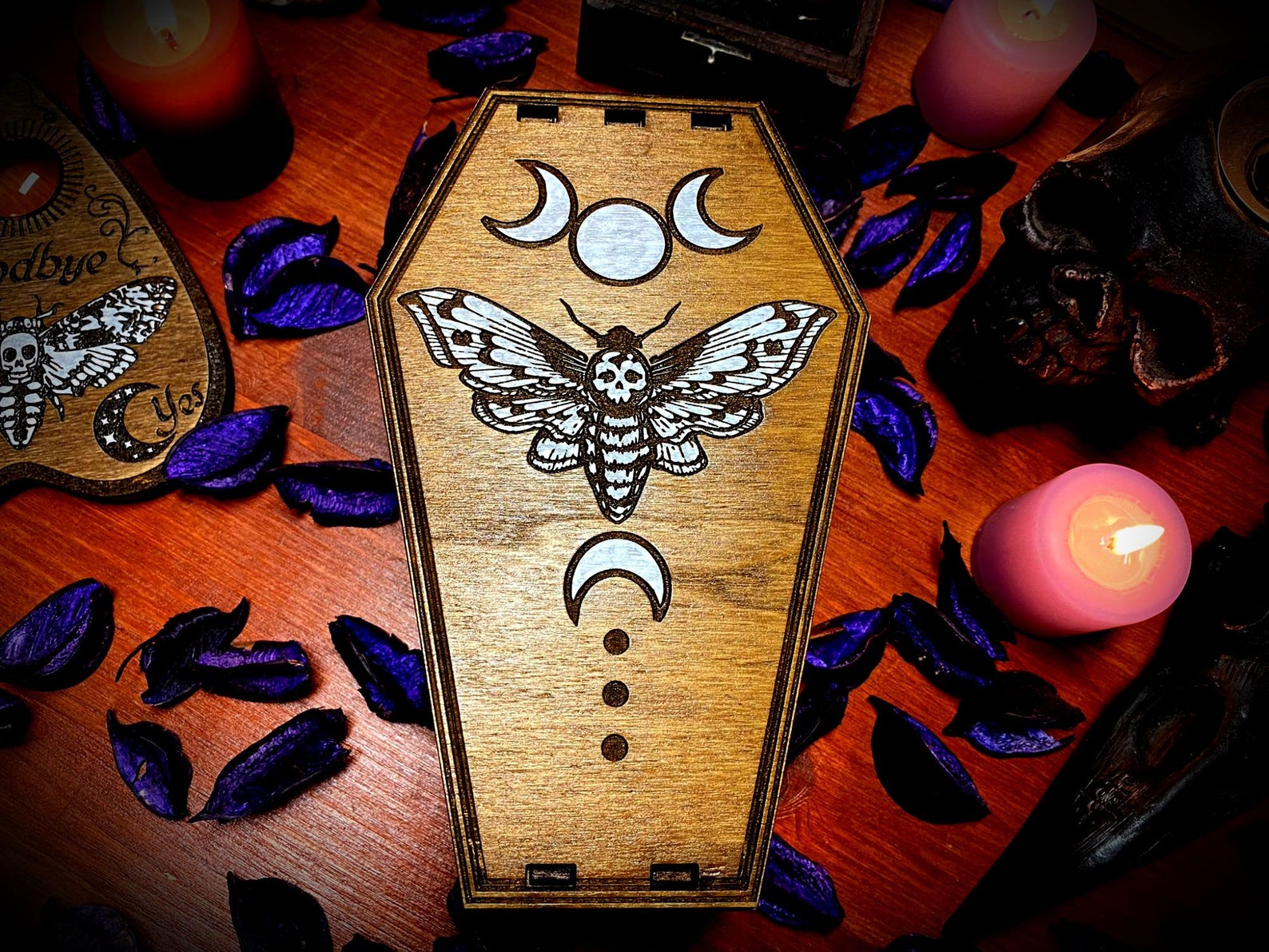 Wooden Coffin for Herbs / Crystals "death's Head Moth" - Witch ...