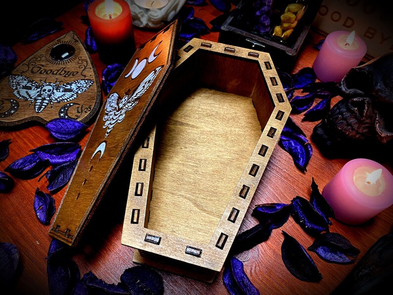 Wooden Coffin for Herbs / Crystals "death's Head Moth" - Witch ...