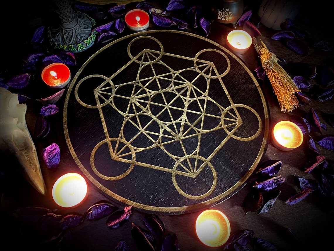Altar Plate With Archangel Metatron Cube Paganism Religion | Etsy