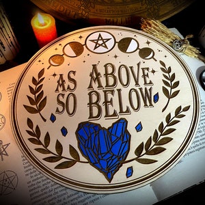 Altar Plate Laser-engraved on Poplar Wood "as Above so Below" Wicca ...