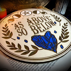 Altar Plate Laser-engraved on Poplar Wood "as Above so Below" Wicca ...