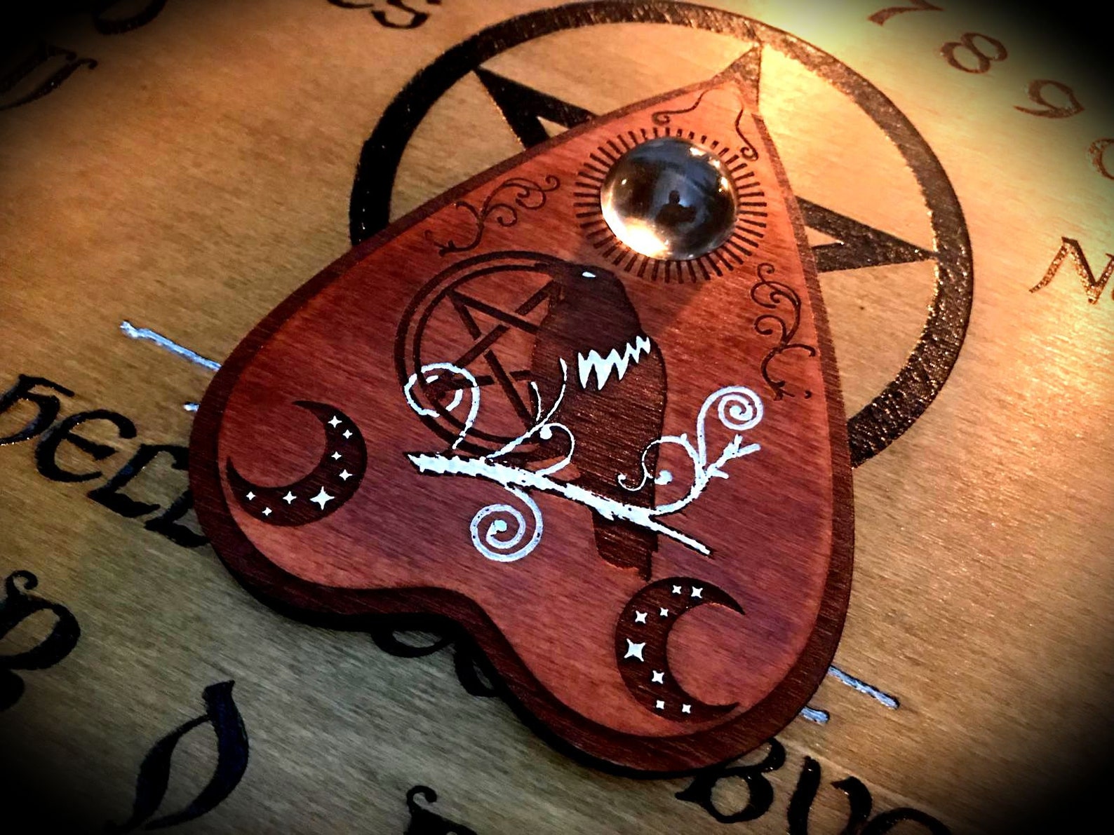Engraved Wooden Planchette for Ouija Boards raven & - Etsy