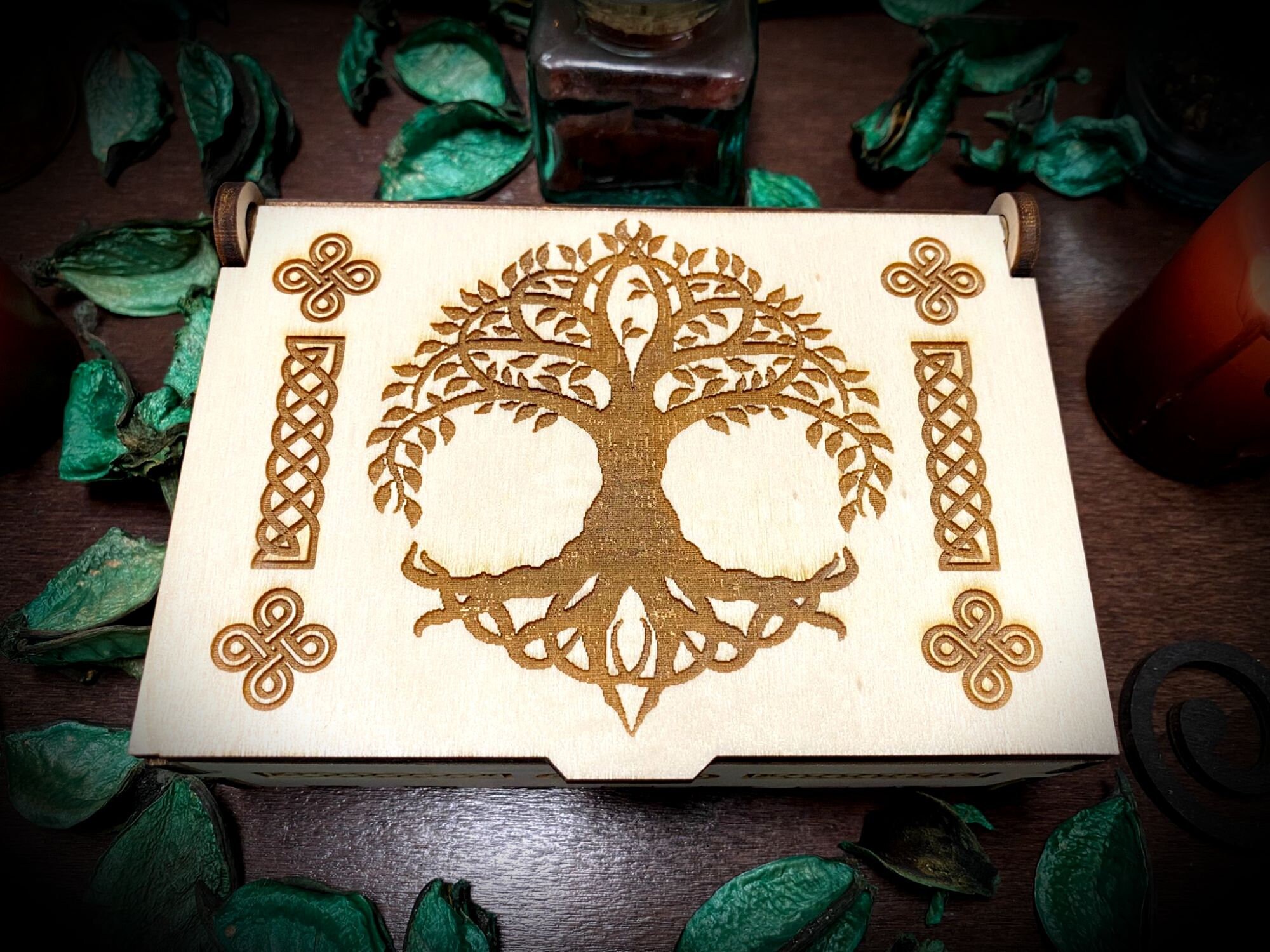 Ogham Runes Set With Box tree of Life Paganism | Etsy