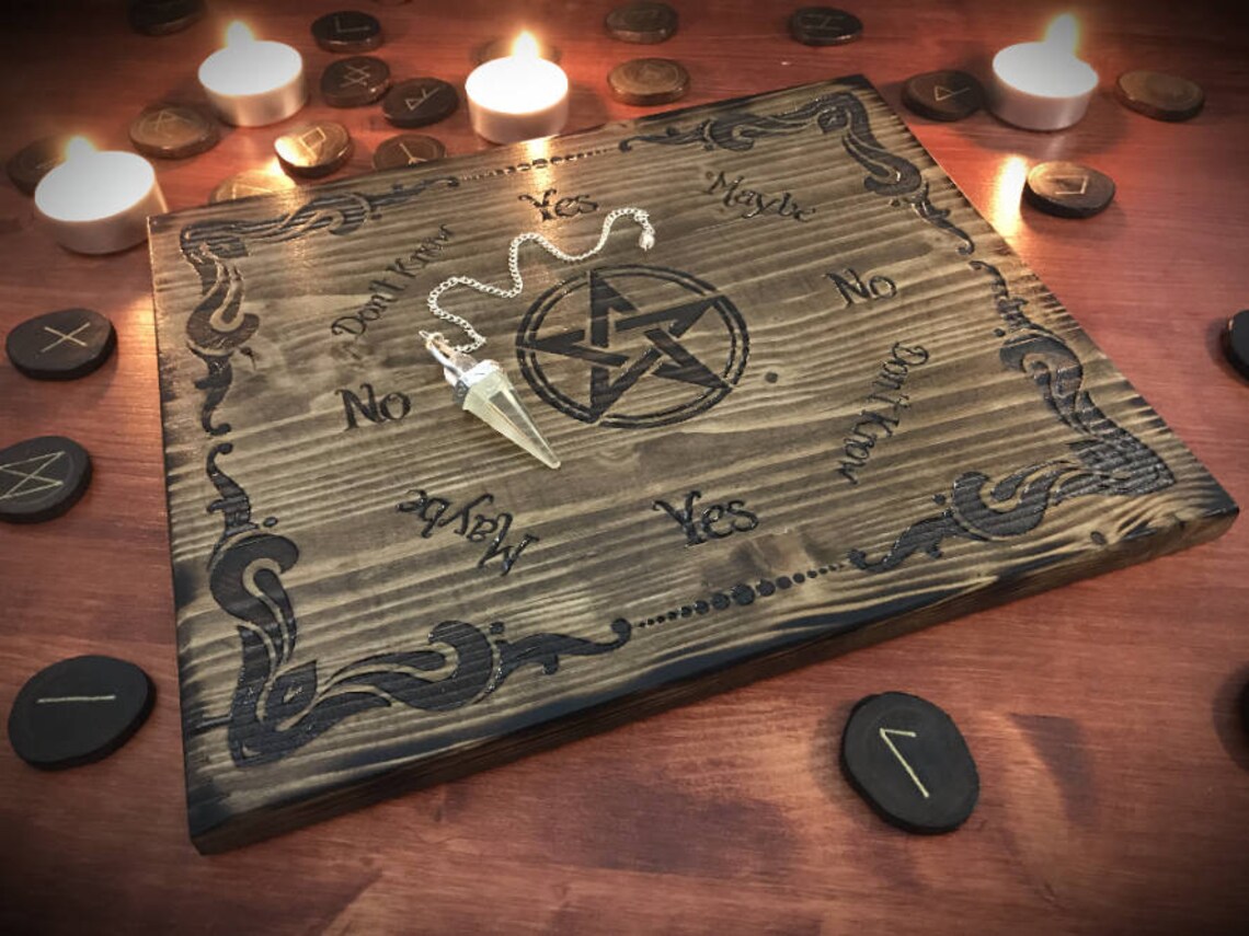 Laser Engraved Pendulum Board - Occult Paganism Wicca Divination Magic ...