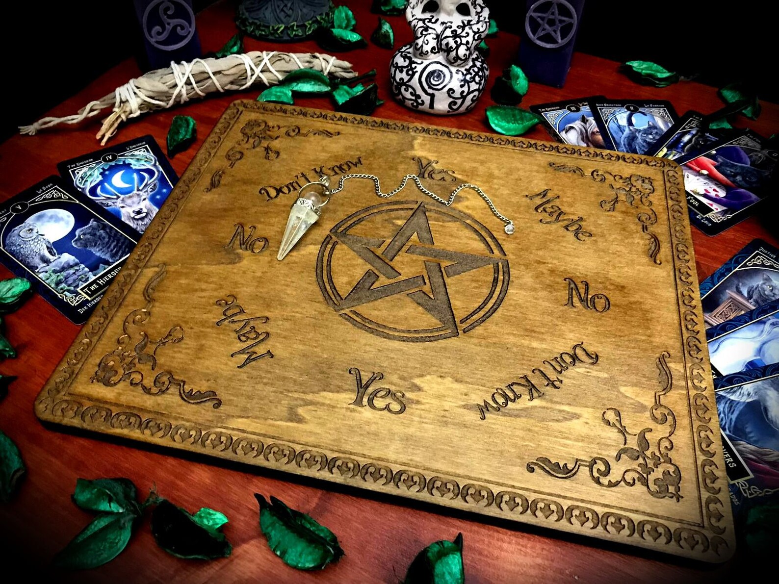 Laser Engraved Pendulum Board Occult Paganism Wicca - Etsy
