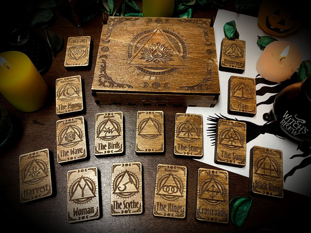 Witches' Runes Set With Box - Paganism Pagan Witch Witchcraft Esoteric ...