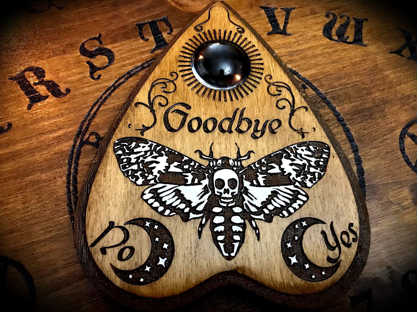 Engraved Wooden Planchette for Ouija Board death's | Etsy