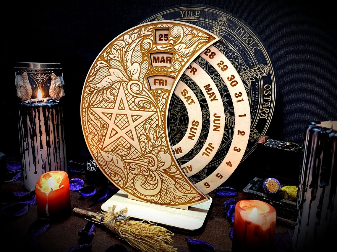 Perpetual Calendar magickal Moon Witch Pagan - Etsy