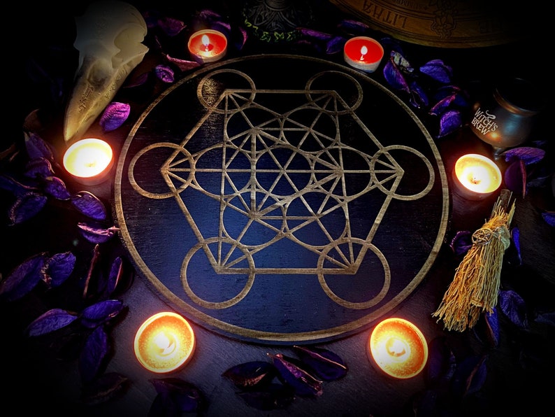Altar Plate With Archangel Metatron Cube Paganism Religion - Etsy