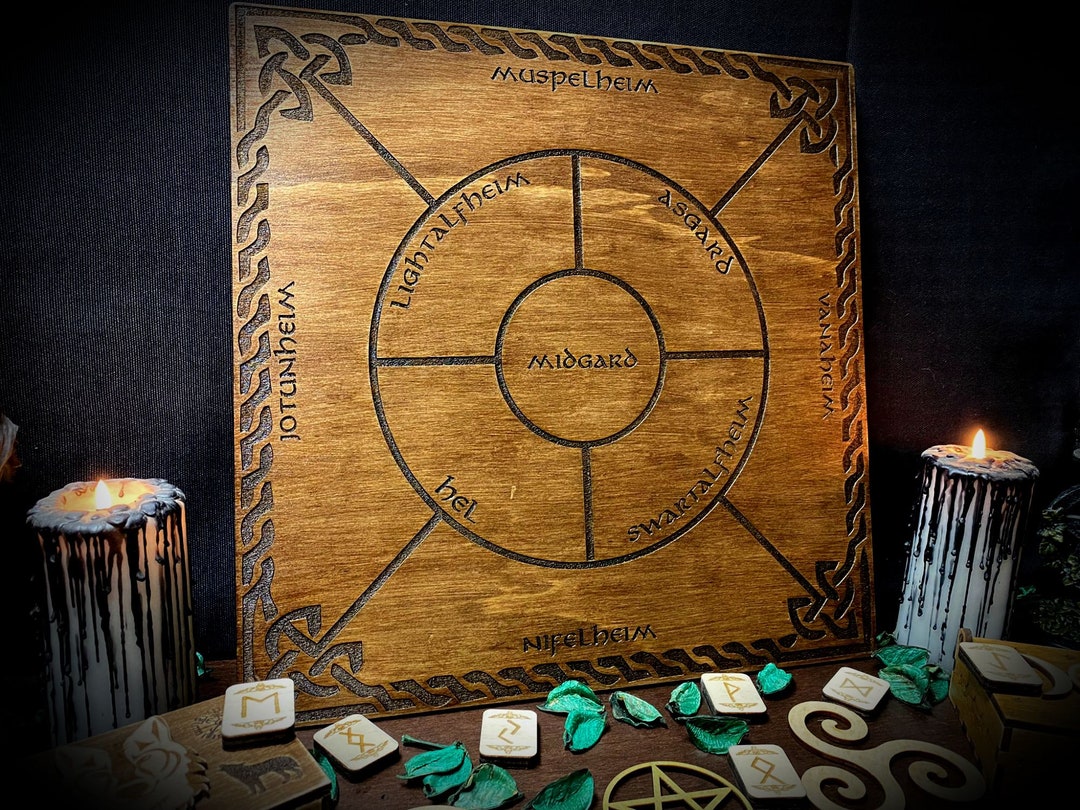Laser Engraved Rune-casting Board Occult Paganism Wicca Divination ...