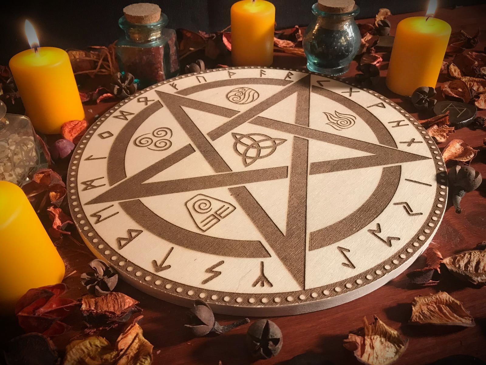 Pentakel van macht pyrografisch op hout wicca wicca heksen - Etsy Nederland
