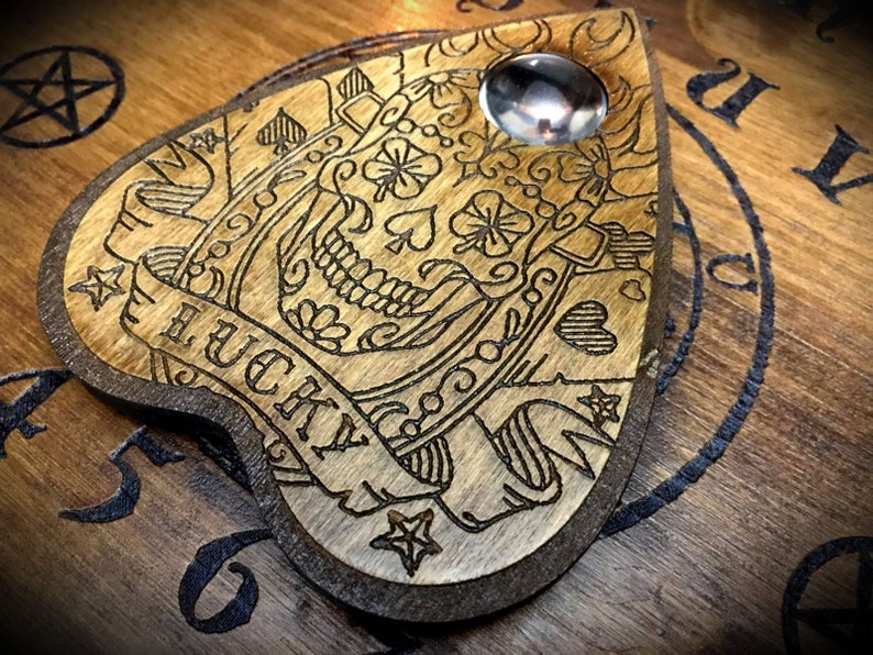 Engraved Wooden Planchette for Ouija Board "lucky Skull" - Esotericism ...