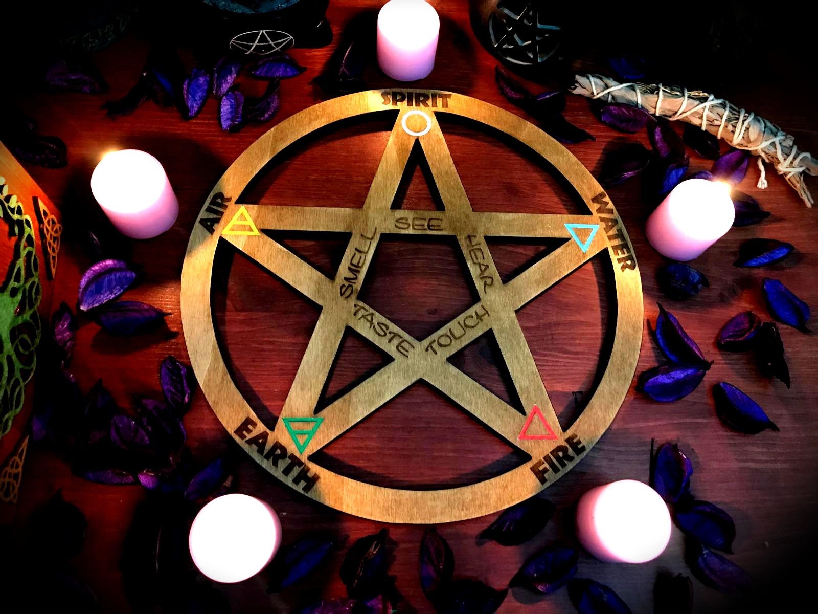 Altar Pentacle Laser Engraved on Poplar Wood- Wicca Witch Magic ...