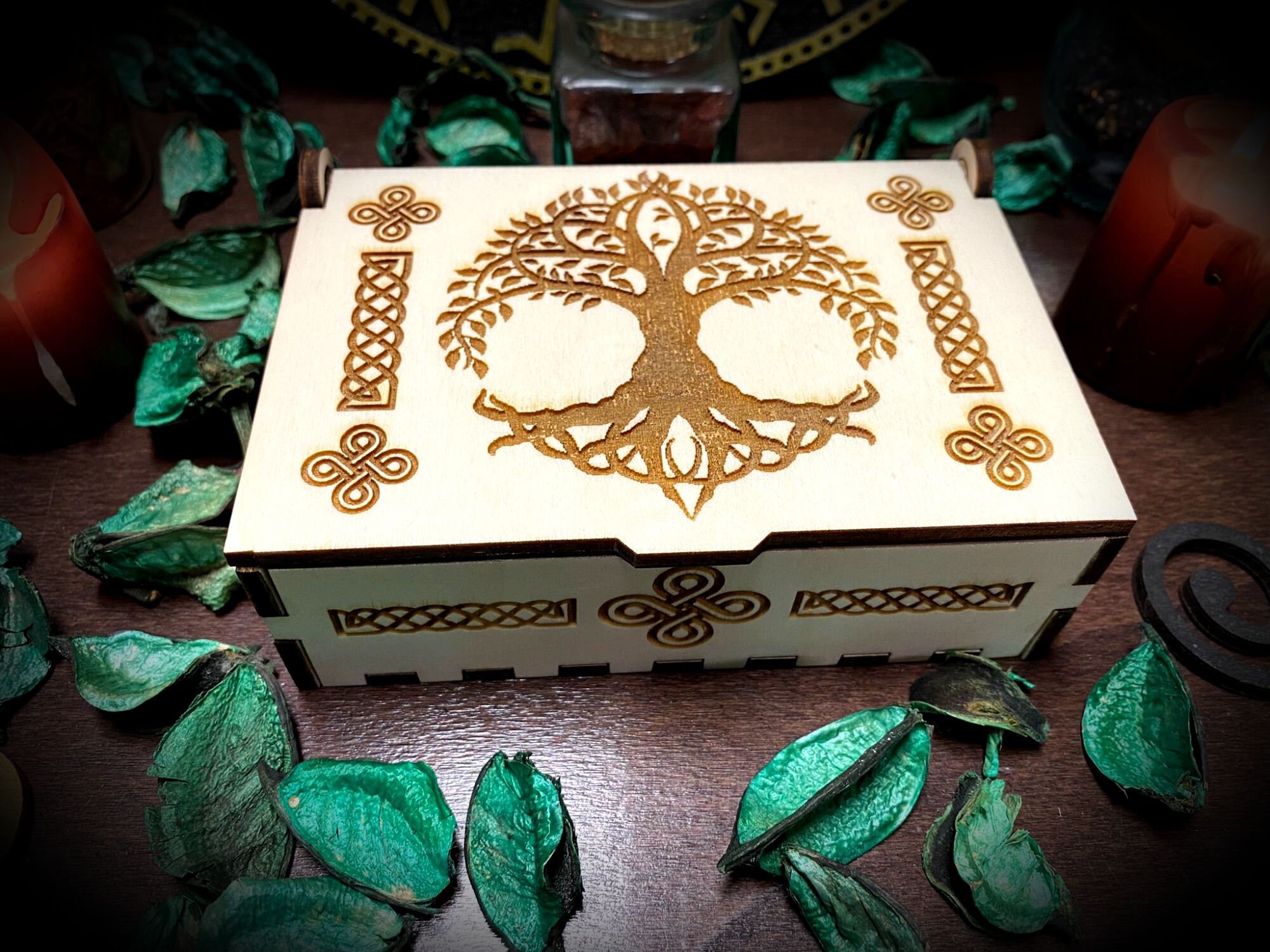 Ogham Runes Set With Box tree of Life Paganism | Etsy