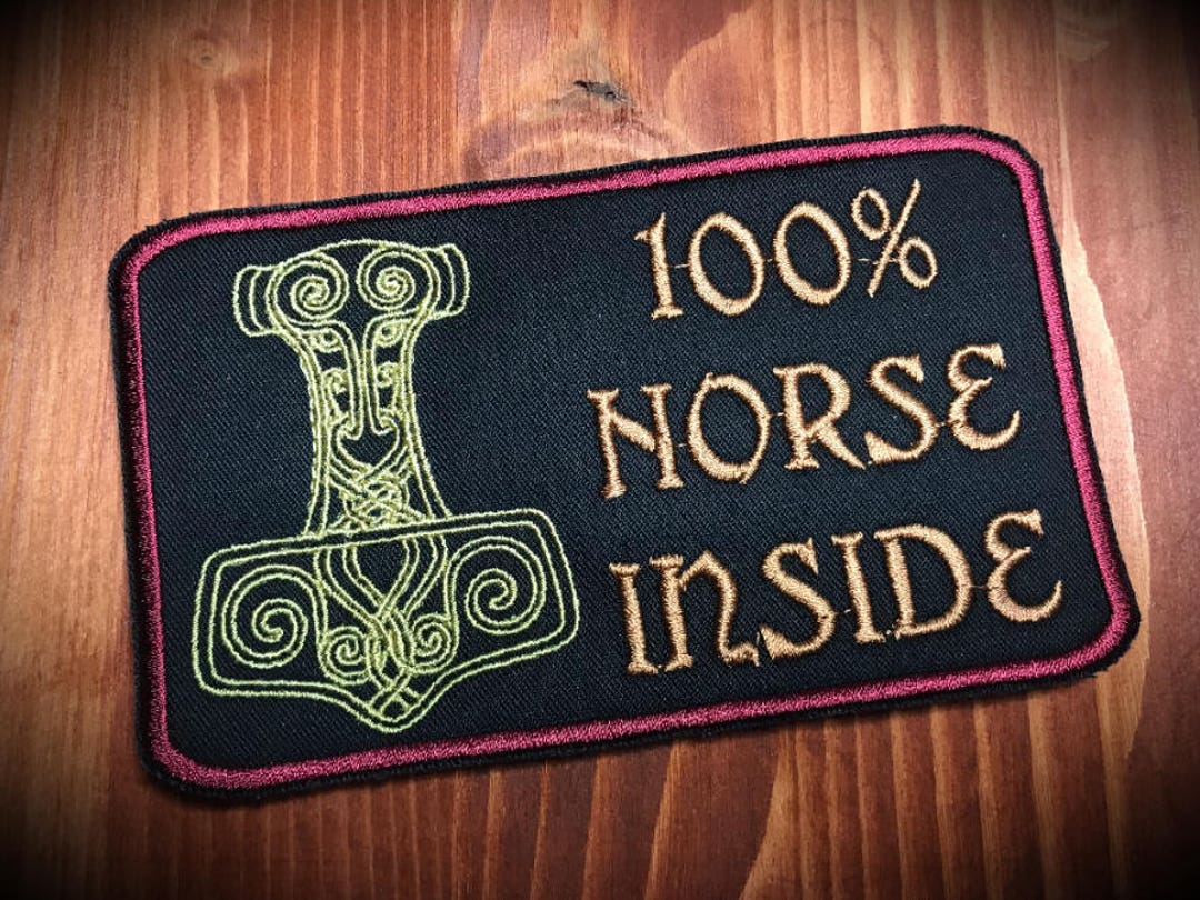 IRON ON Embroidered Patch "100% Norse Inside" - Wicca Wiccan Witch ...