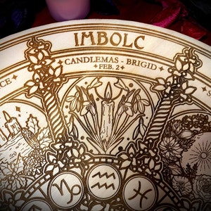 Wheel of the Year Engraved on Poplar Wood "natural" Version - Wicca ...