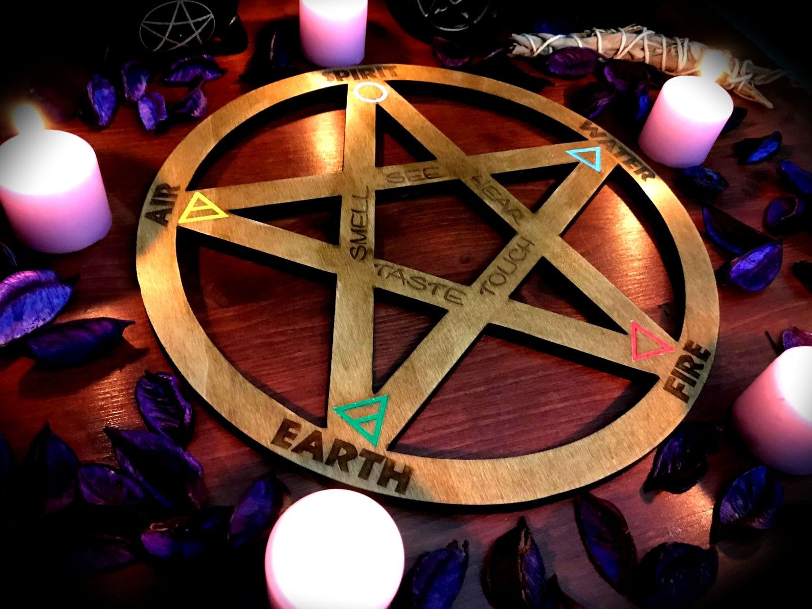 Altar Pentacle Laser Engraved on Poplar Wood- Wicca Witch Magic ...