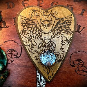 Engraved Wooden Planchette for Ouija Board "owl" Esotericism Paganism ...