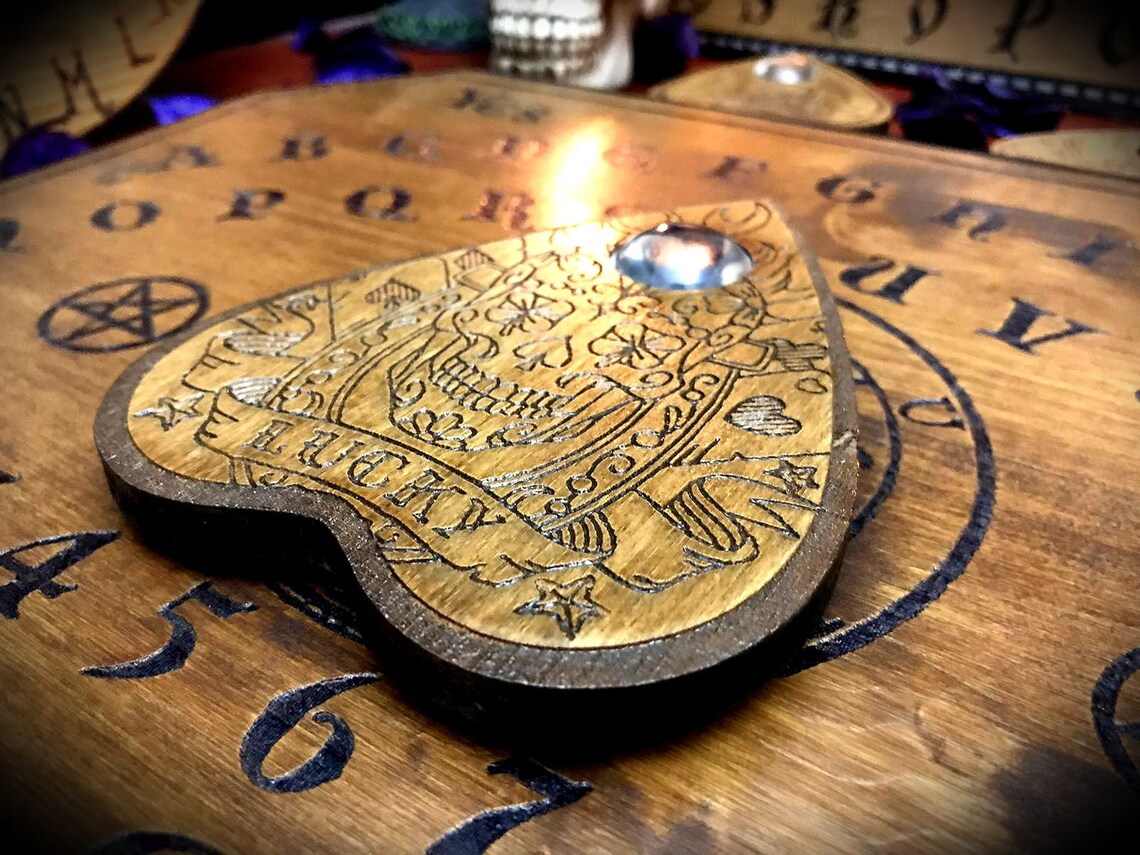 Engraved Wooden Planchette for Ouija Board "lucky Skull" - Esotericism ...
