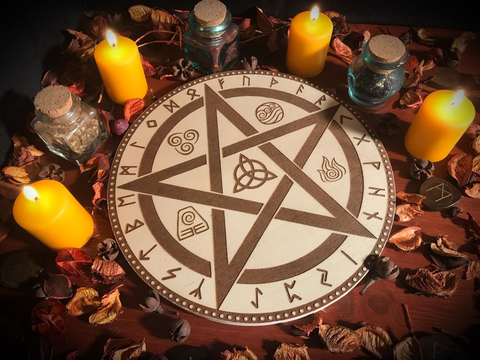 Pentakel van macht pyrografisch op hout wicca wicca heksen - Etsy Nederland