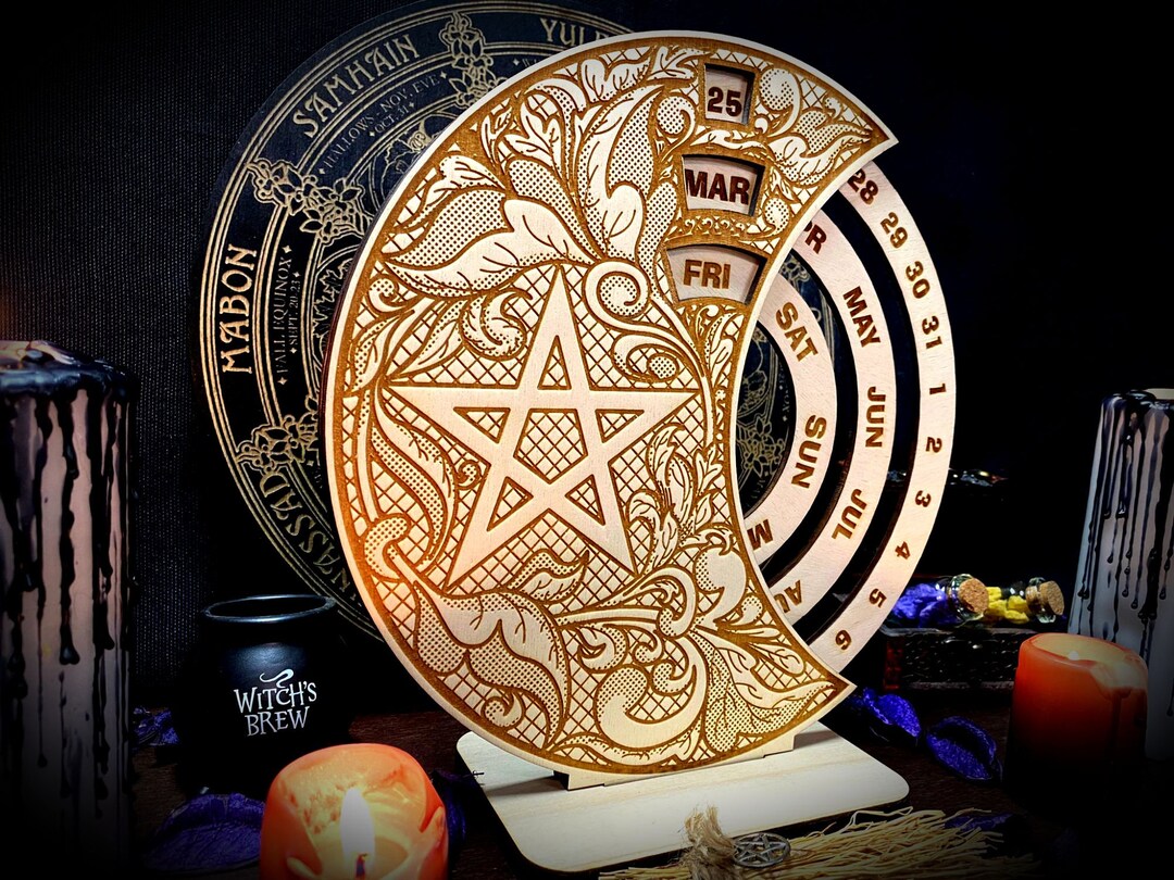 Perpetual Calendar "magickal Moon" - Witch Pagan Witchcraft Wicca ...