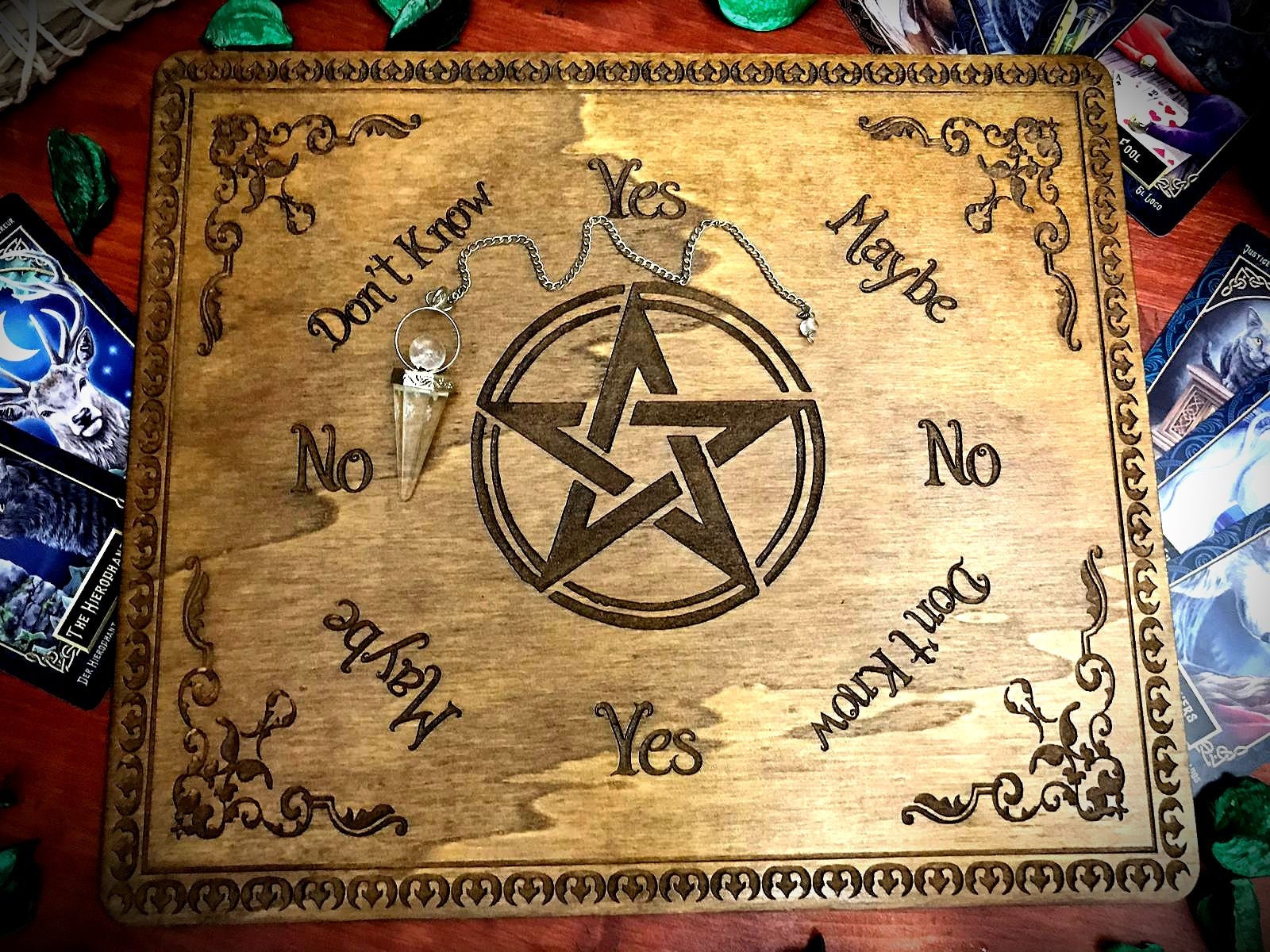 Laser Engraved Pendulum Board Occult Paganism Wicca - Etsy