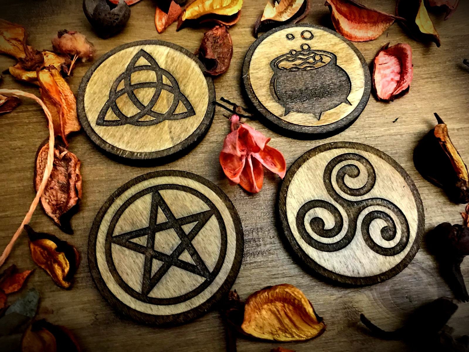 Imanes con símbolos esotéricos brujería brujería esoterismo - Etsy España