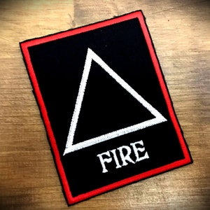 IRON ON Embroidered Patch Fire Element - Pagan Paganism Embroidery ...