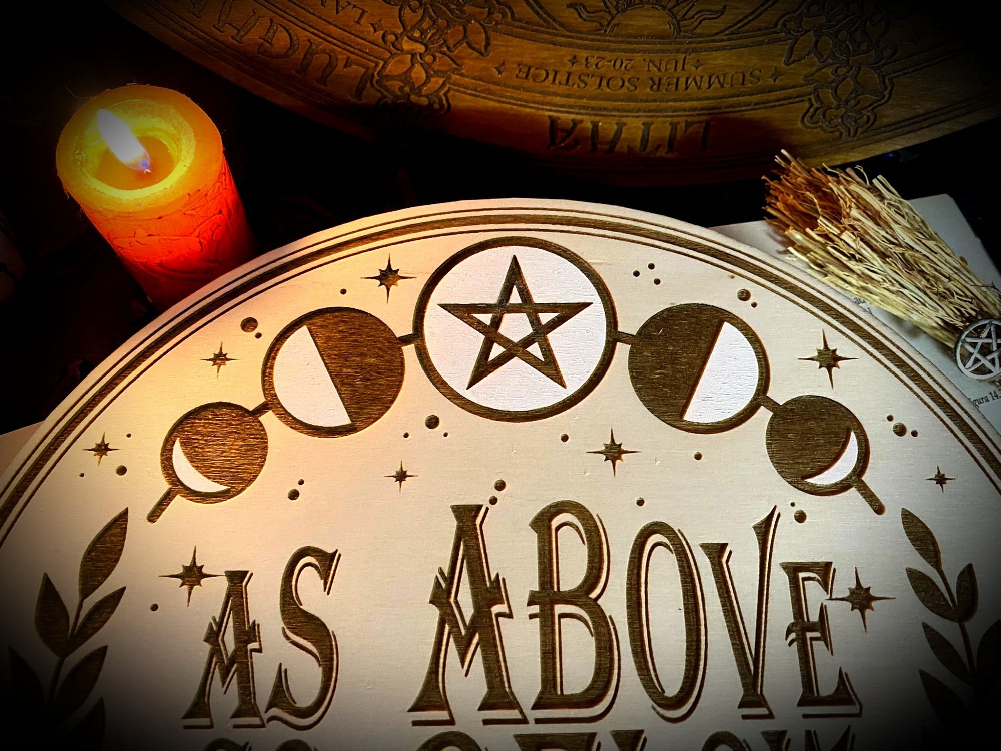 Altar Plate Laser-engraved on Poplar Wood as Above so - Etsy