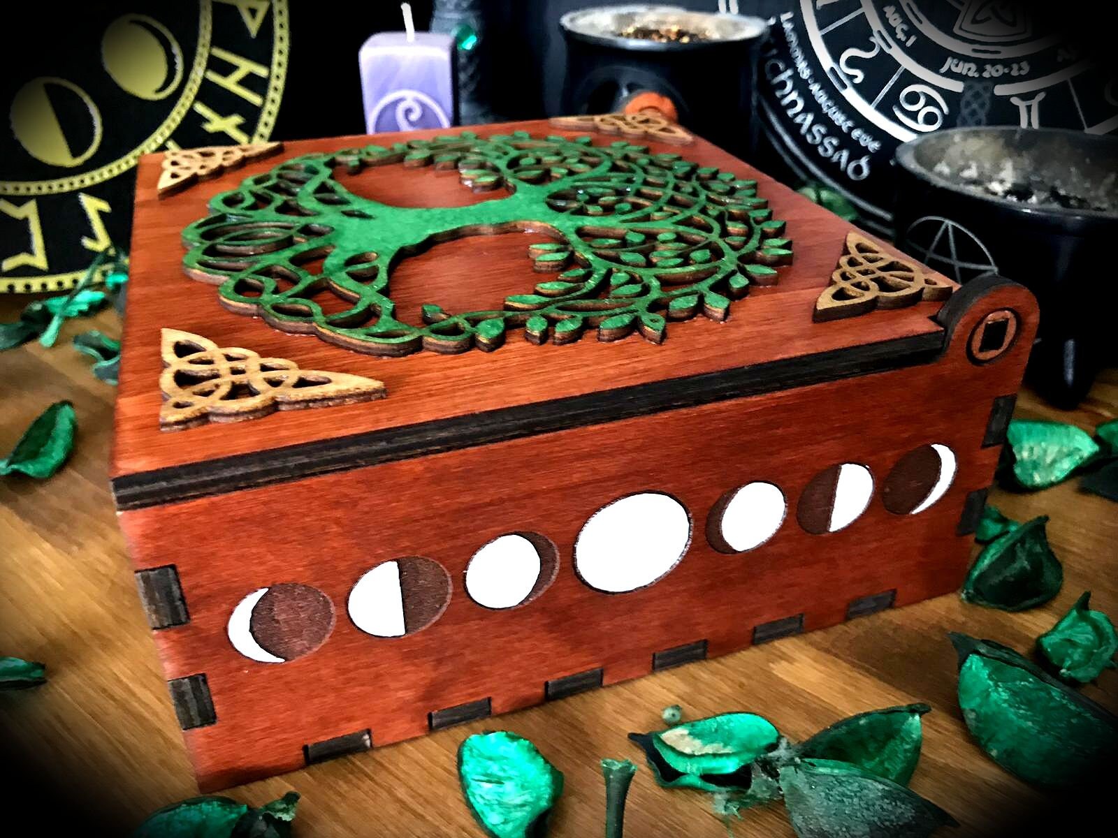 Hand Painted and Laser Engraved Poplar Wooden Box | Etsy