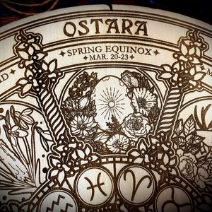 Wheel of the Year Engraved on Poplar Wood "natural" Version - Wicca ...