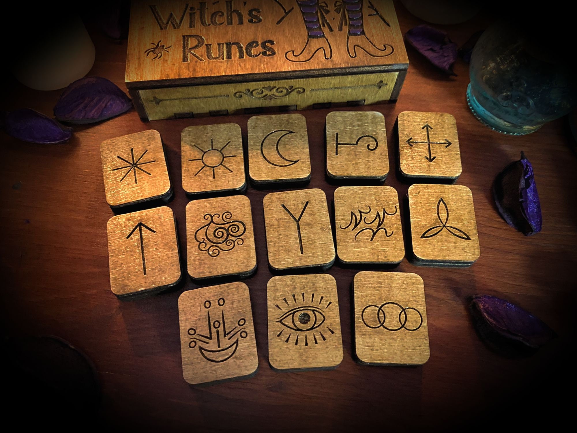 Witches' Runes Set With Box Paganism Pagan Witch - Etsy