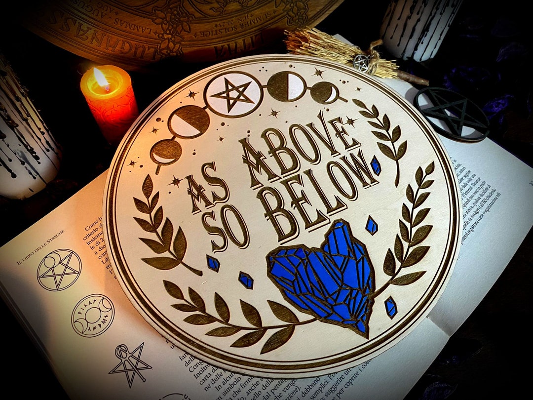 Altar Plate Laser-engraved on Poplar Wood "as Above so Below" Wicca ...