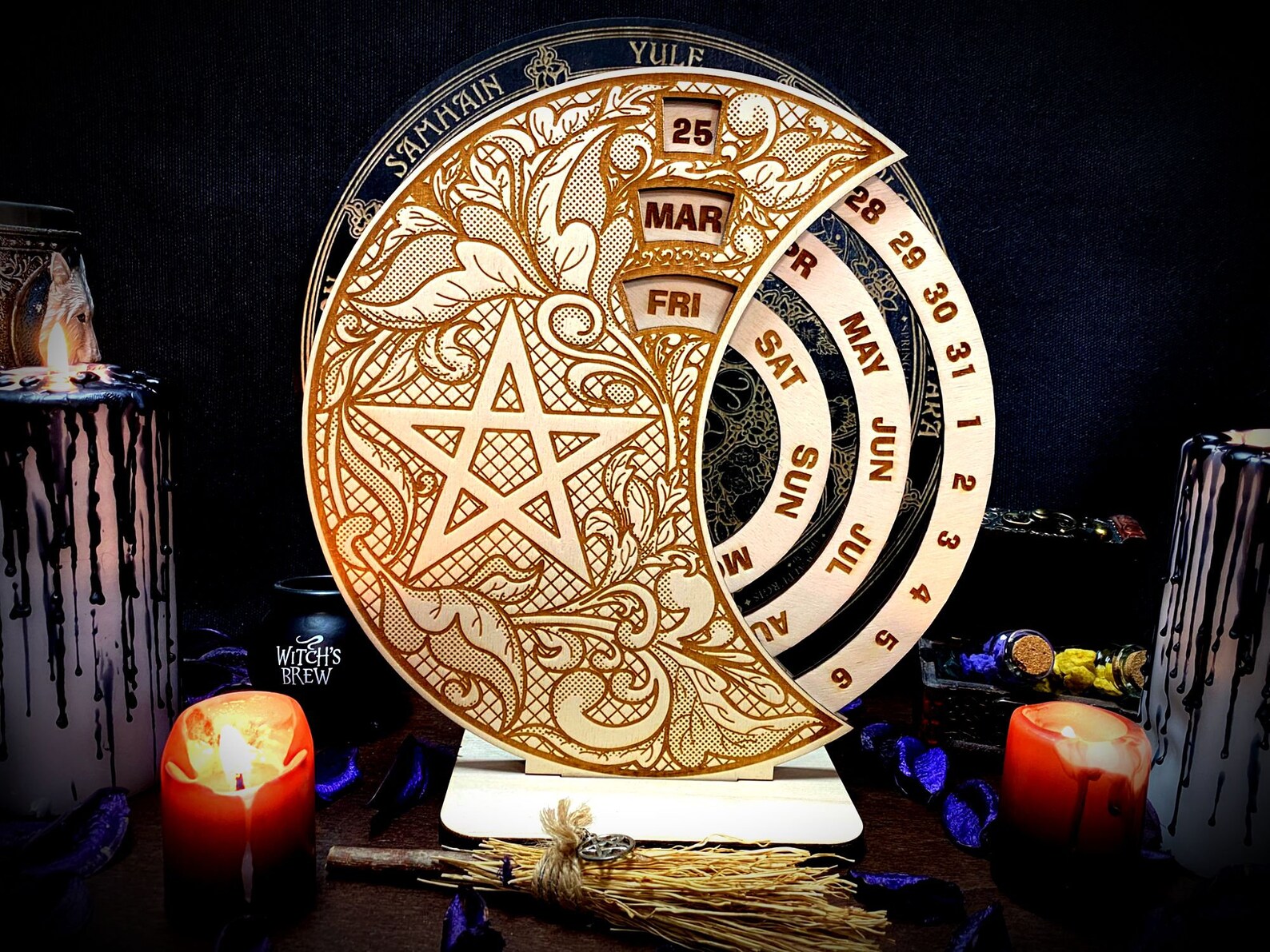 Perpetual Calendar magickal Moon Witch Pagan - Etsy