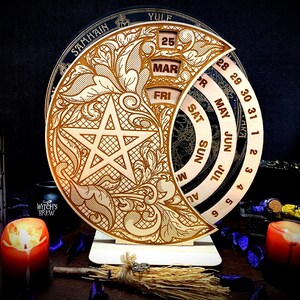 Perpetual Calendar "magickal Moon" - Witch Pagan Witchcraft Wicca ...
