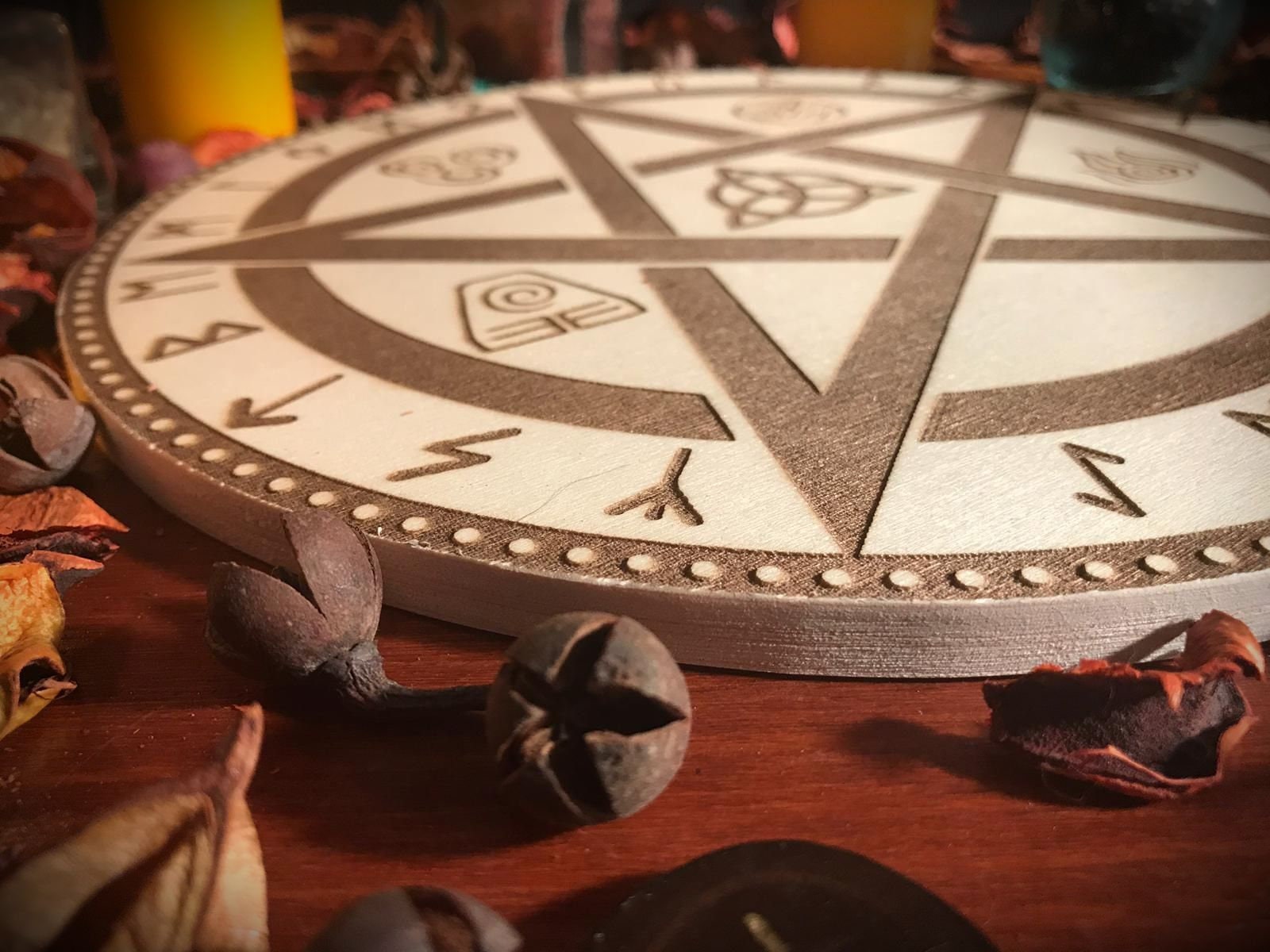 Pentakel van macht pyrografisch op hout wicca wicca heksen - Etsy Nederland
