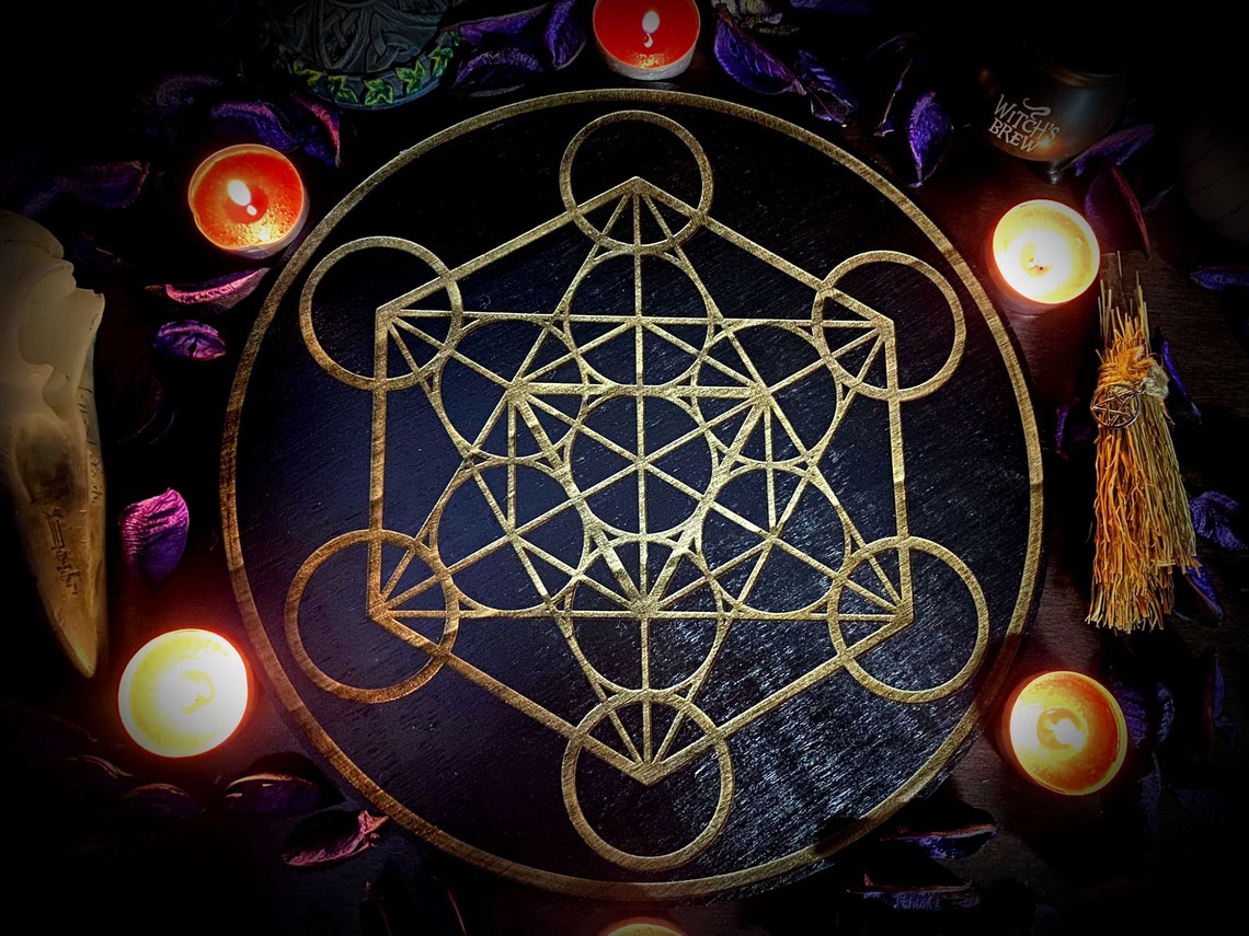 Altar Plate With Archangel Metatron Cube Paganism Religion | Etsy