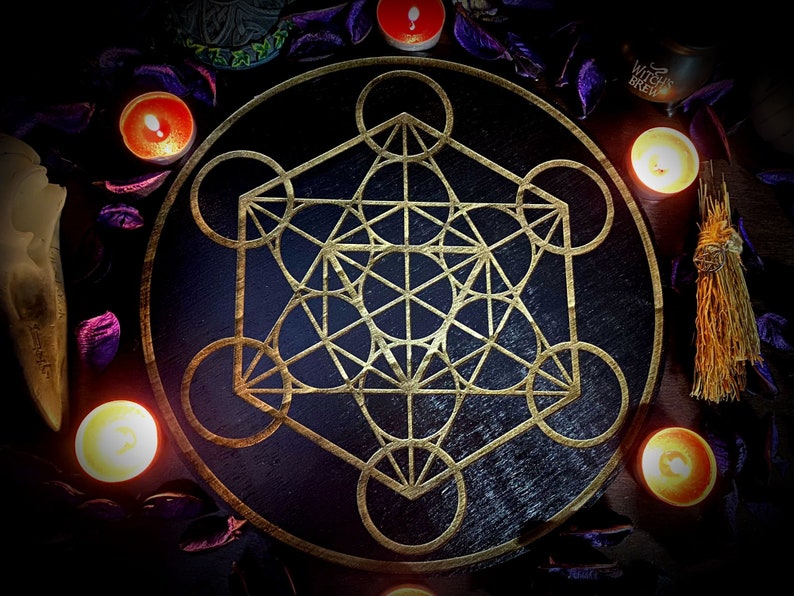 Altar Plate With Archangel Metatron Cube Paganism Religion | Etsy