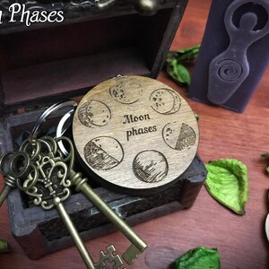 Wooden Keychain Laser Engraved and Hand Painted - Various Symbols ...