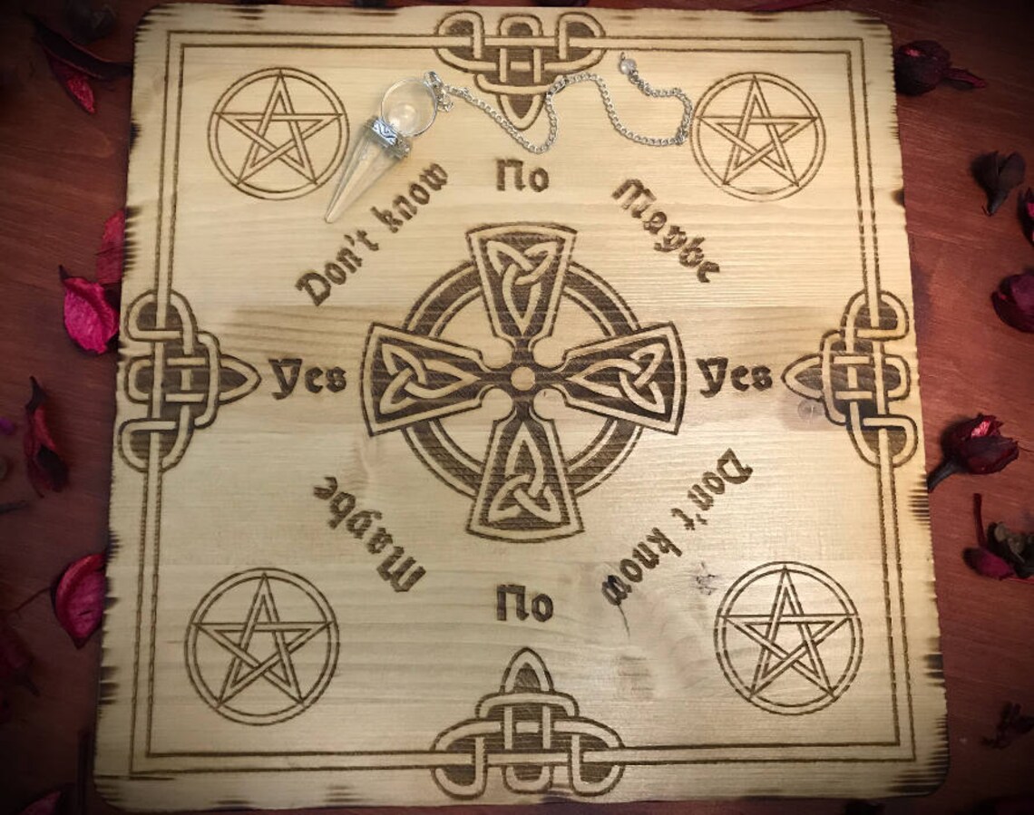 Laser Engraved Pendulum Board - Occult Paganism Wicca Divination Magic ...